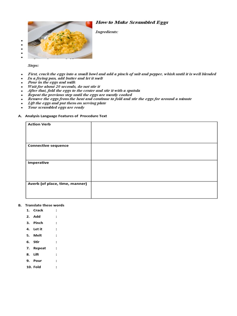 Easy Scrambled Eggs Recipe Guide | PDF