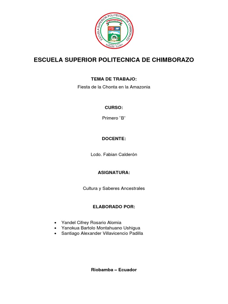 Fiesta de la Chonta en la Amazonía | PDF