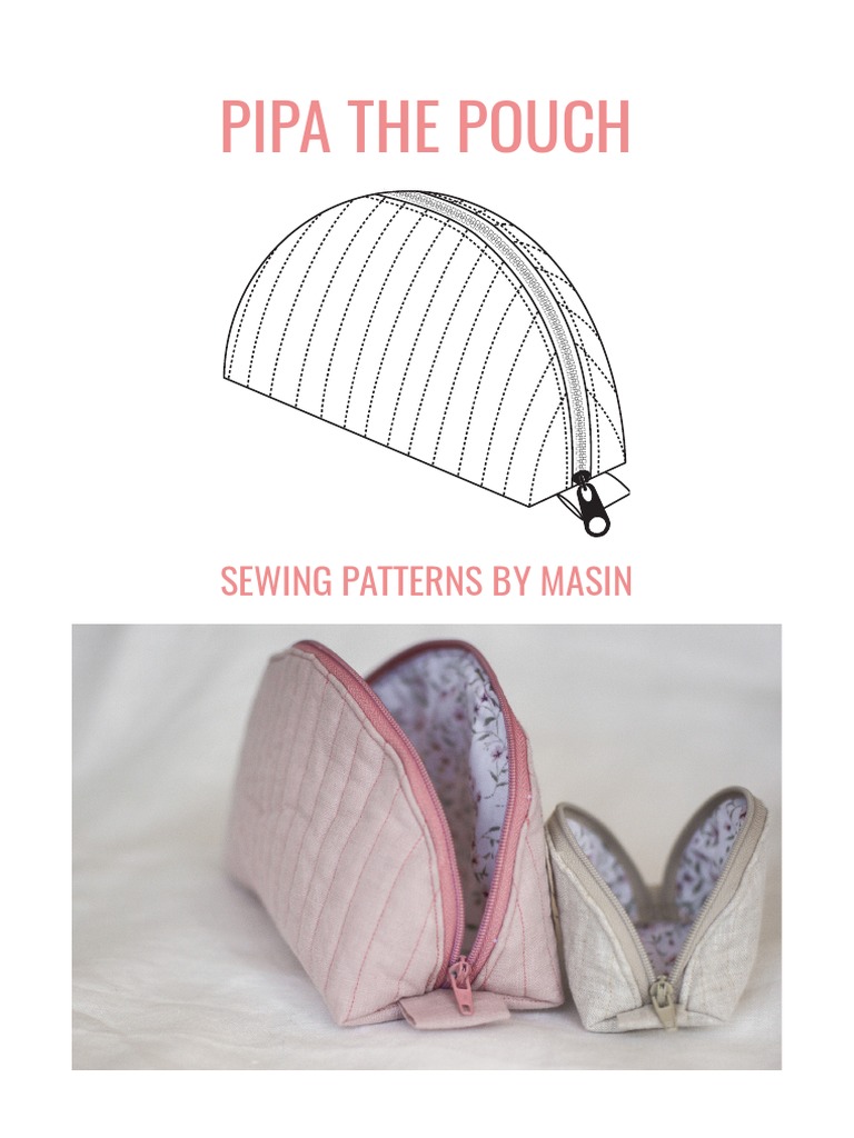 PDF+Pattern+Pipa+the+Pouch | PDF | Seam (Sewing) | Sewing