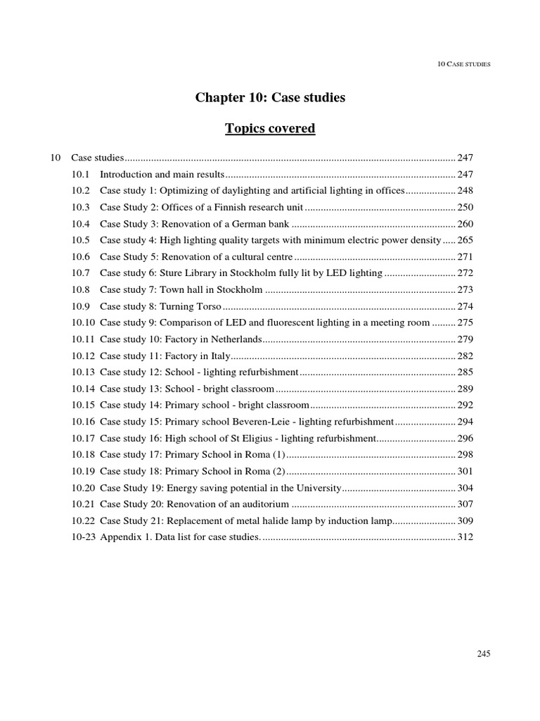 10 Case Studies | PDF | Lighting | Compact Fluorescent Lamp