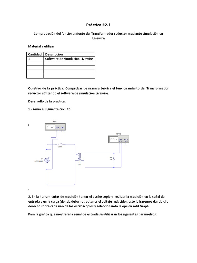 Práctica # 2.1 El Transformador | PDF