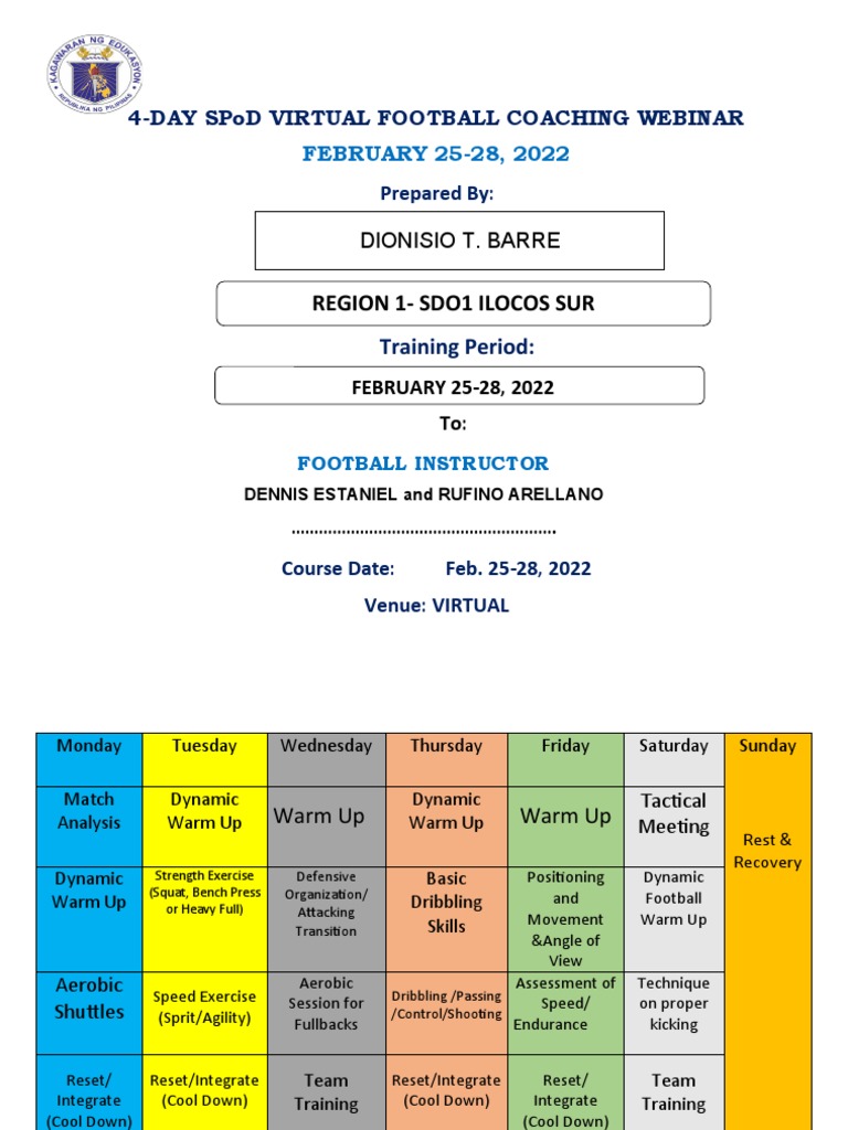 Football Training Plan | PDF