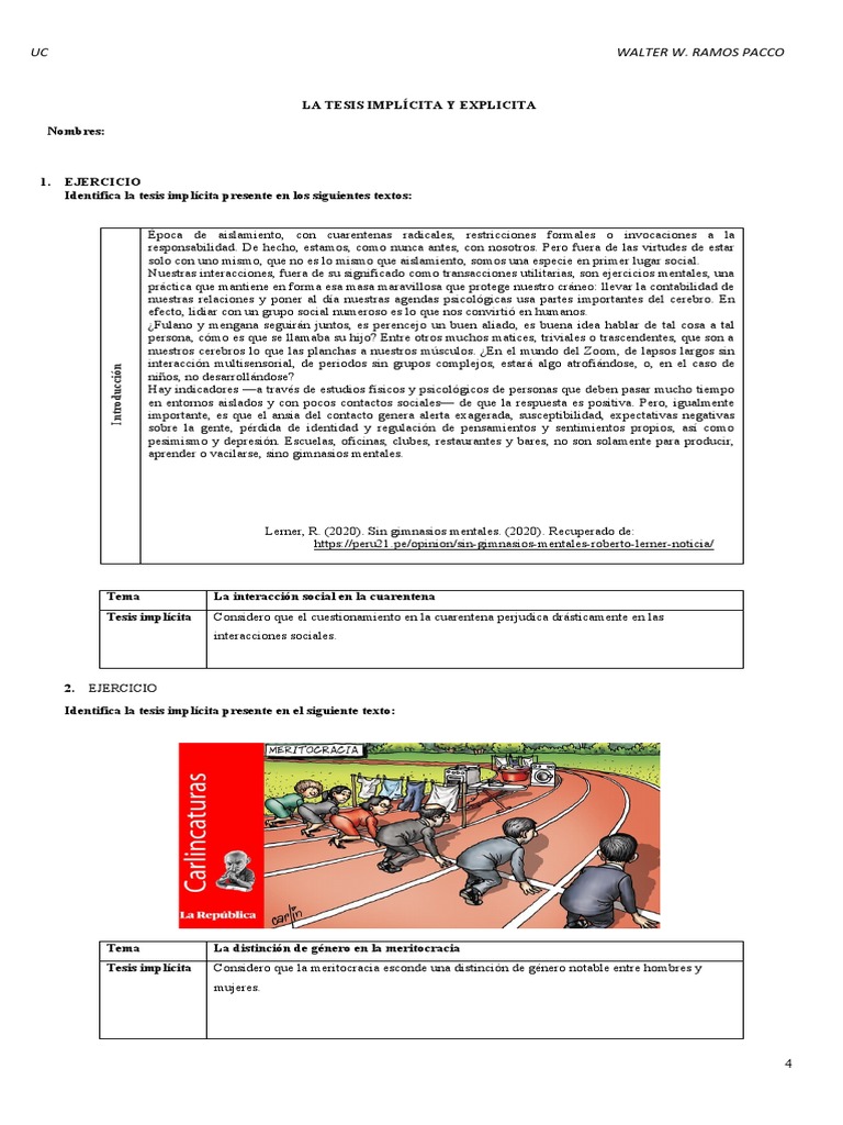 La Tesis Implícita y Explicita Final | PDF | Autoestima | Casco