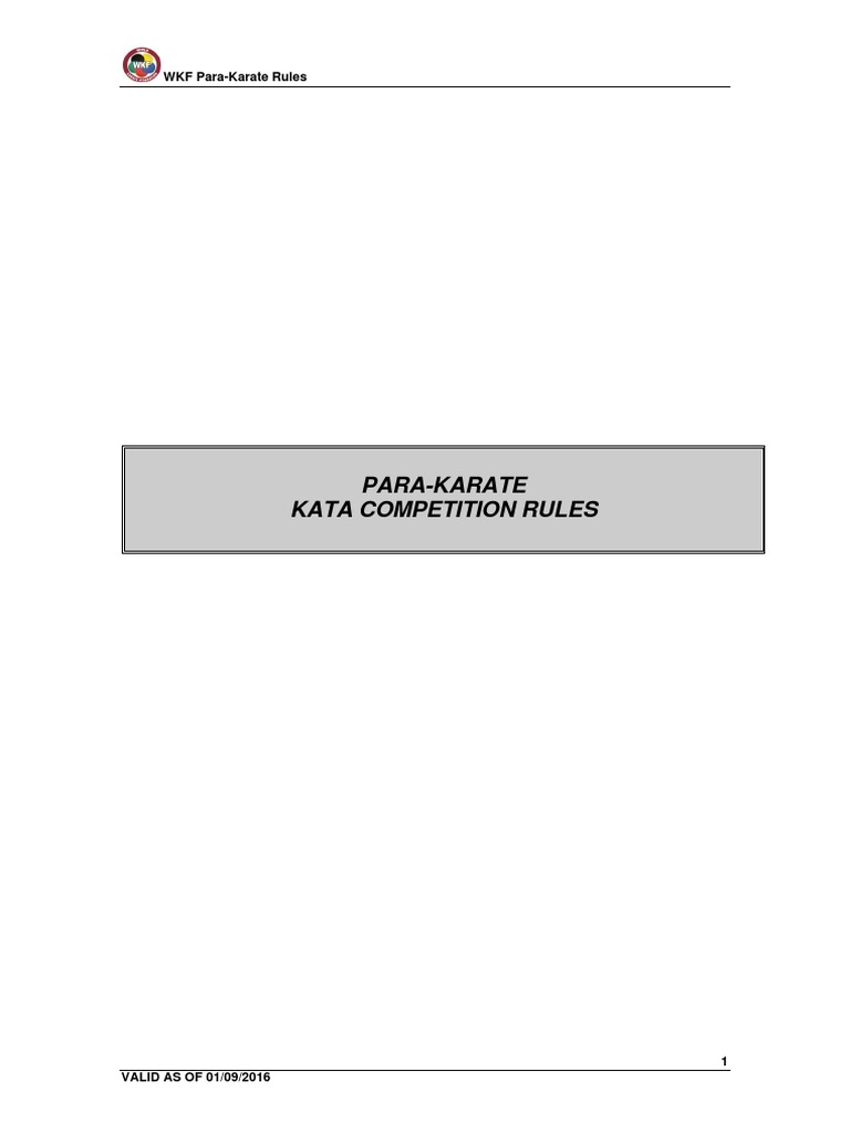 WKF para Karate Rules | PDF | Visual Impairment | Disability