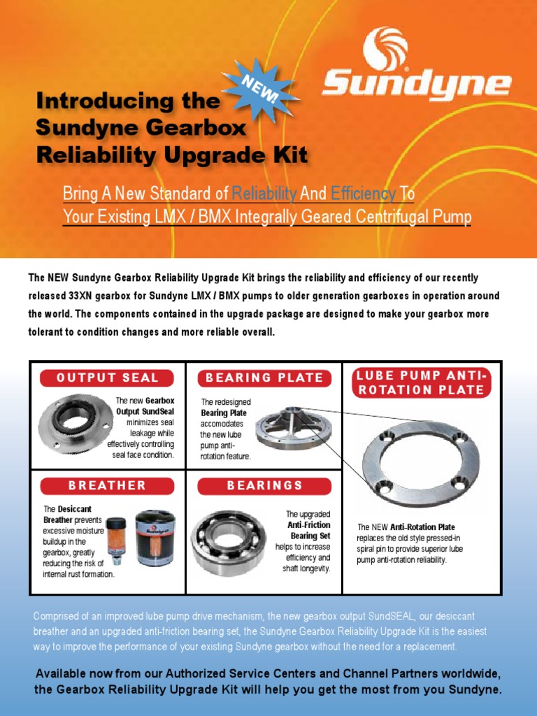 Sundyne Gearbox Reliability Upgrade Kit | PDF