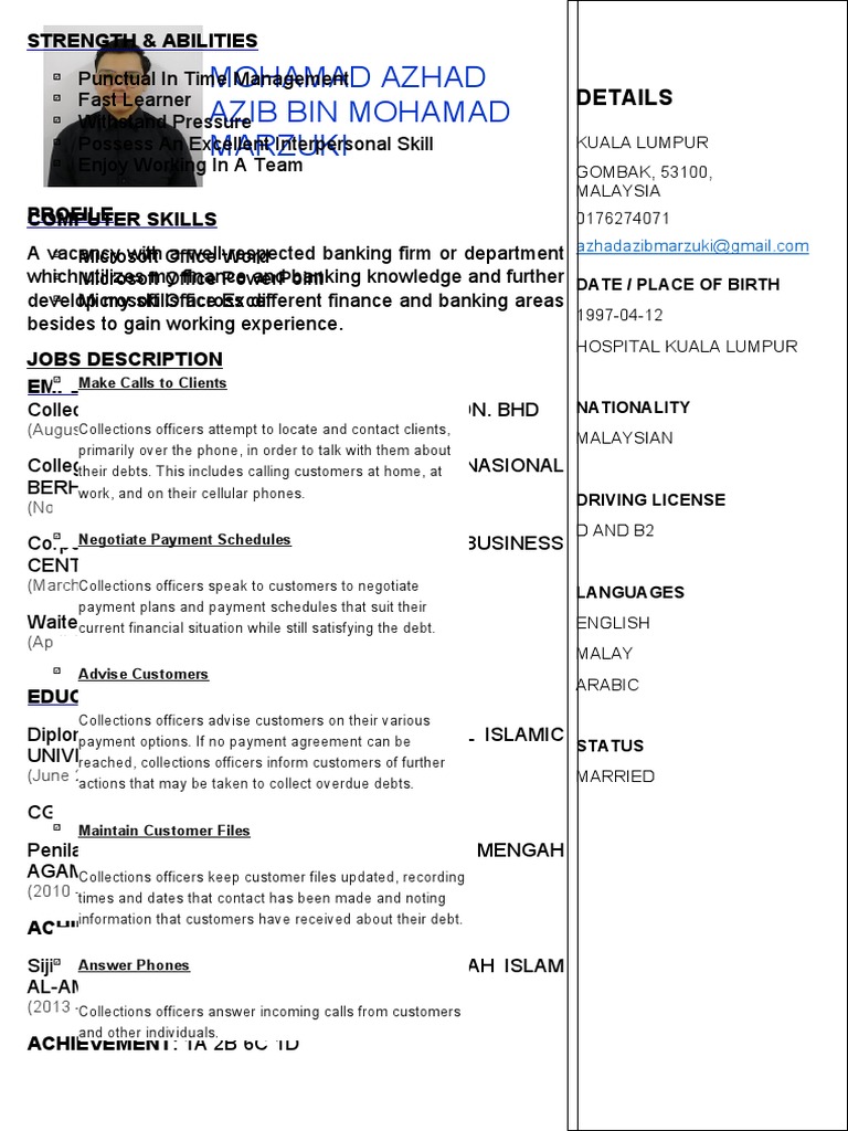 Contoh Resume | PDF | Malaysia