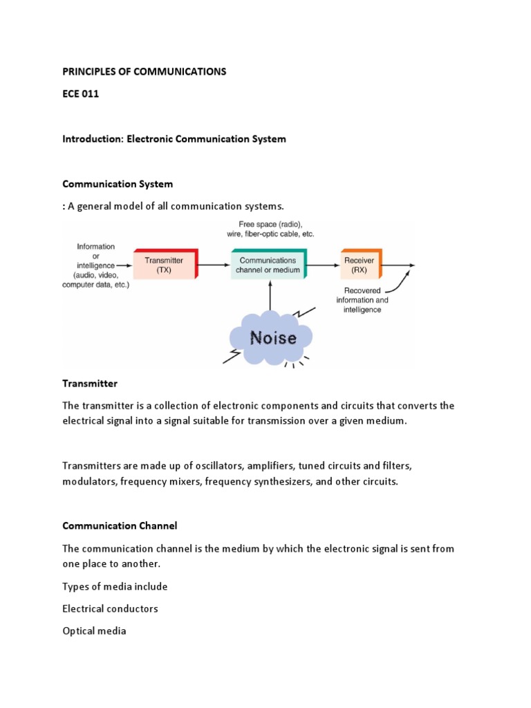 Overview of Electronic Communication Systems | PDF | Telecommunications ...