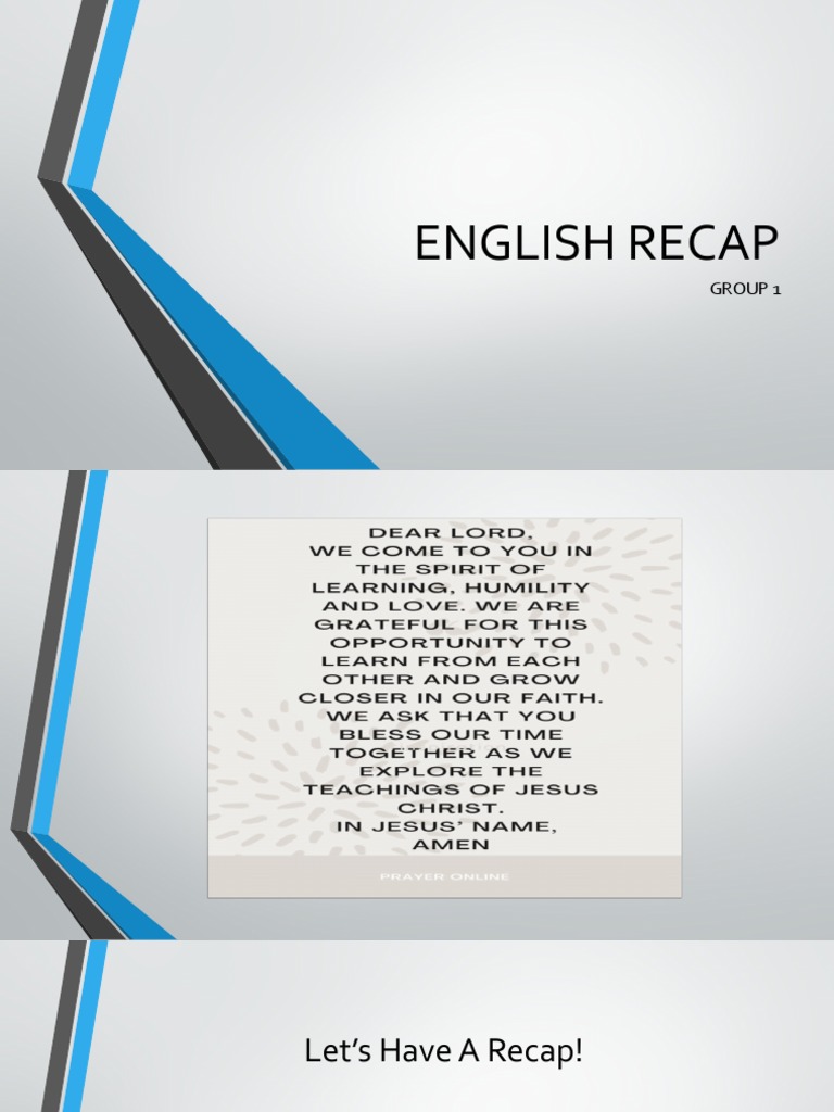 English Recap | PDF