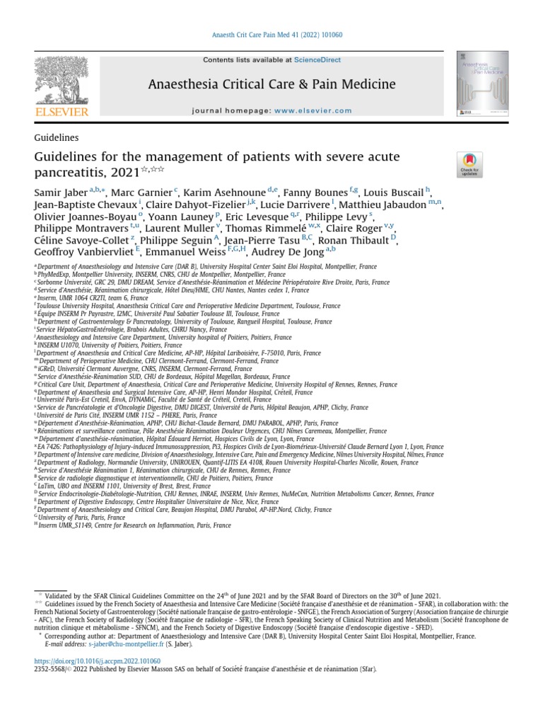 Guidelines for the Management of Patients With Severe Acute ...