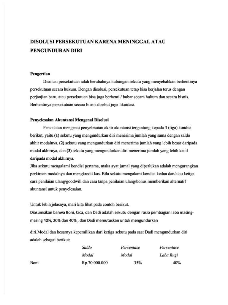 Akuntansi Disolusi Persekutuan | PDF | Bisnis | Pengelolaan Keuangan & Uang