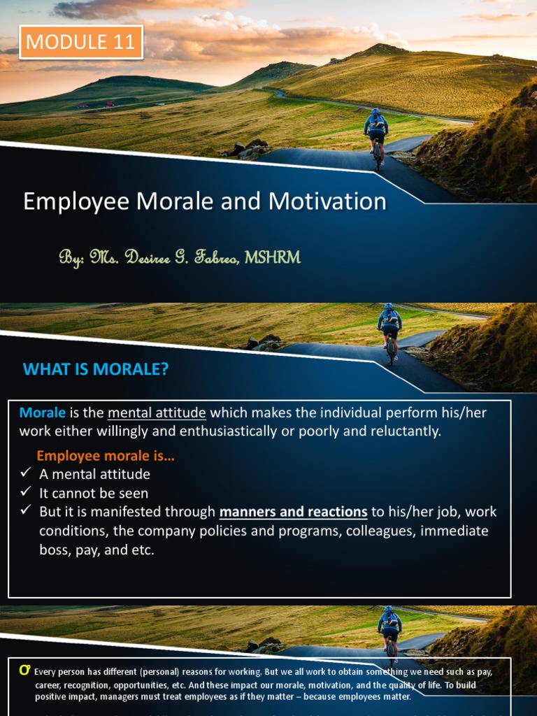 Enhancing Employee Morale and Motivation | PDF