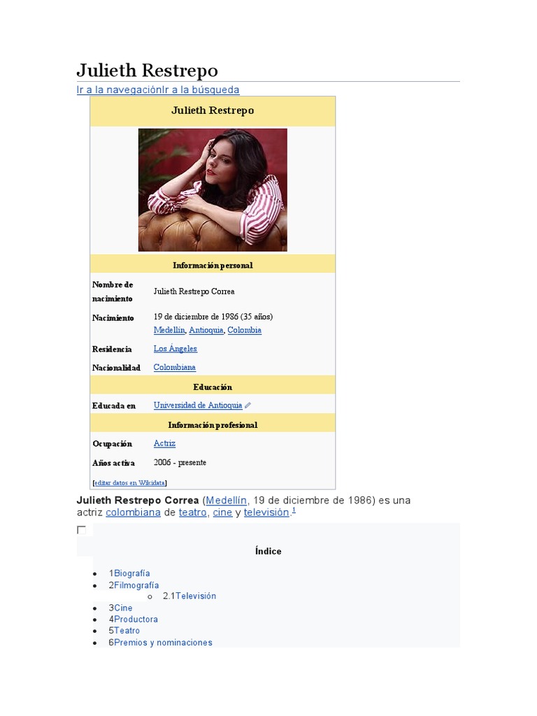 Julieth Restrepo | PDF | Medios de comunicación en masa | Televisión