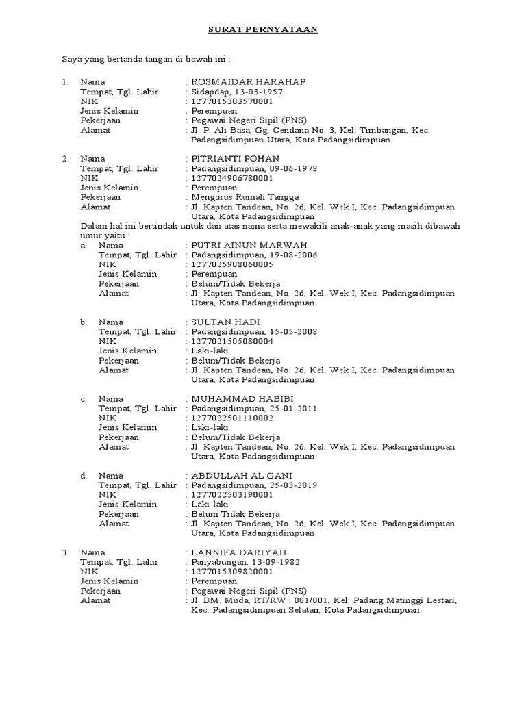 SKT & Pernyataan Tanah Desa Suka Makmur | PDF
