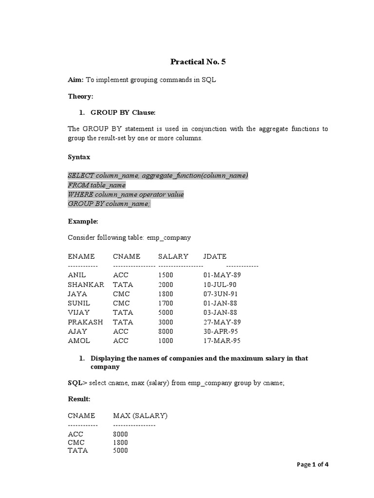 DBMS Practical No.-05 | Download Free PDF | Software Engineering | Information Retrieval
