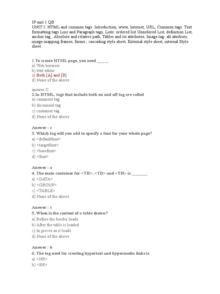 IP Unit 1 MCQ | PDF | Computers IP Unit 1 MCQ | PDF | Computers