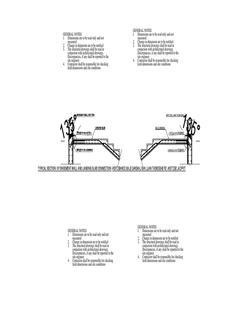 Typical Section of Basement Wall and Landing Slab Connection | Download Free PDF | Economic ...