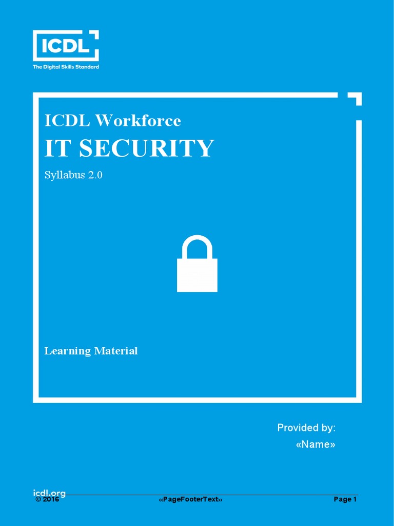ICDL IT Security 2.0 | PDF