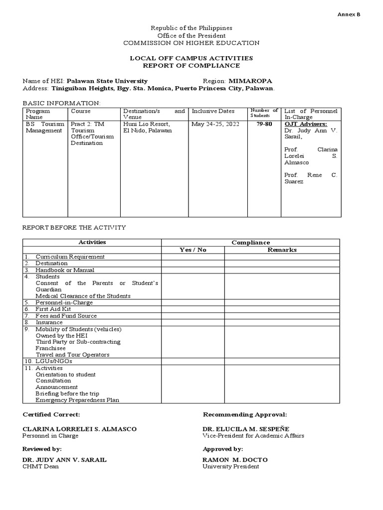 Report of Compliance | PDF