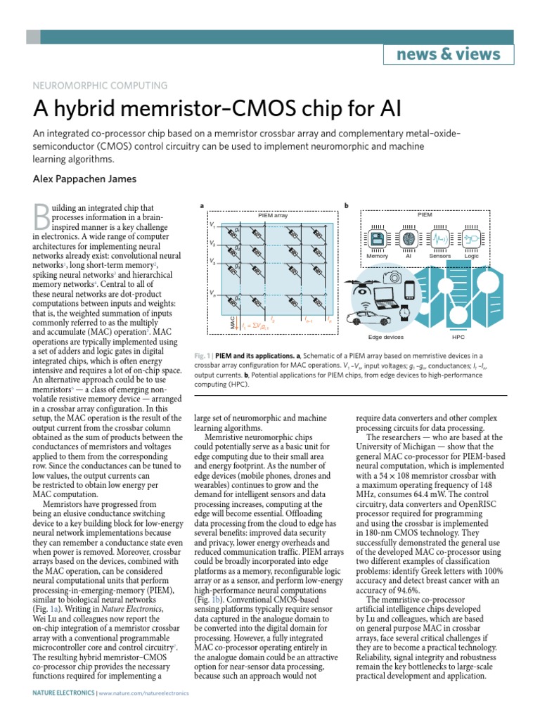 A Hybrid memristor-CMOS Chip For AI | PDF