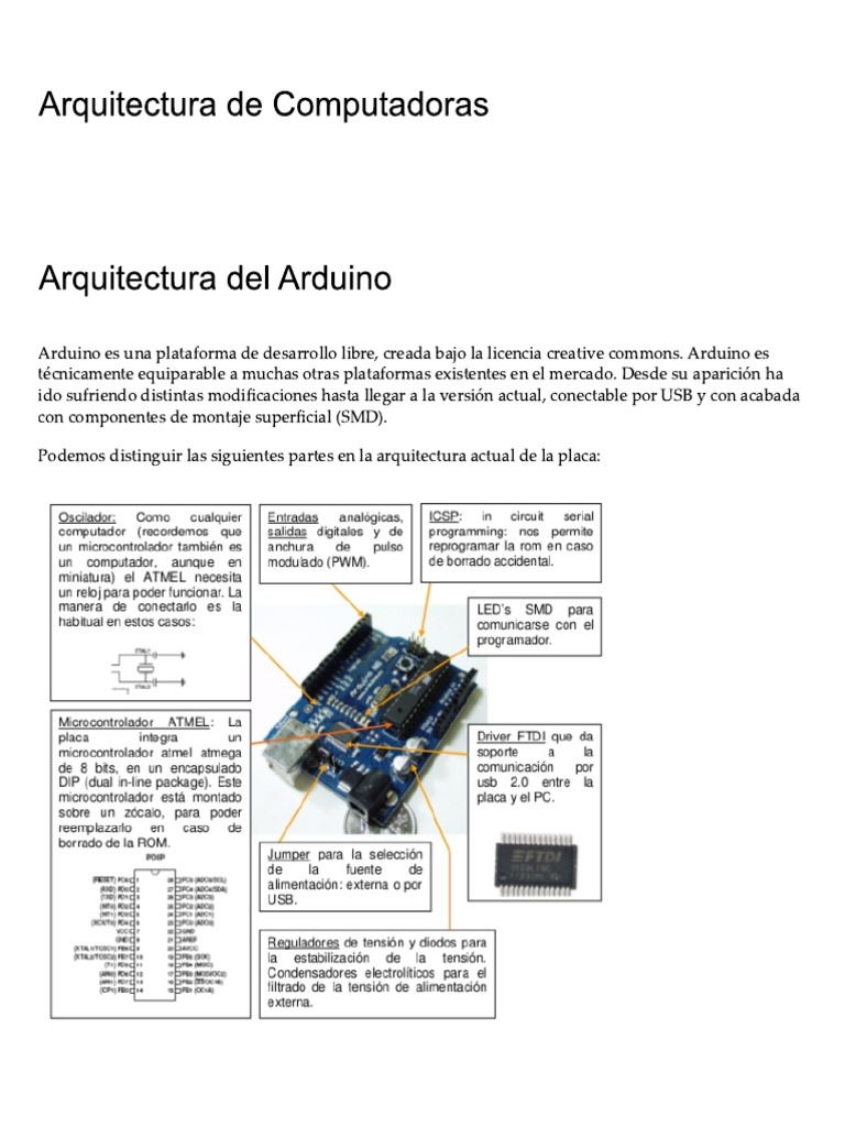 Arquitectura Del Arduino Arquitectura De Computadoras Pdf 