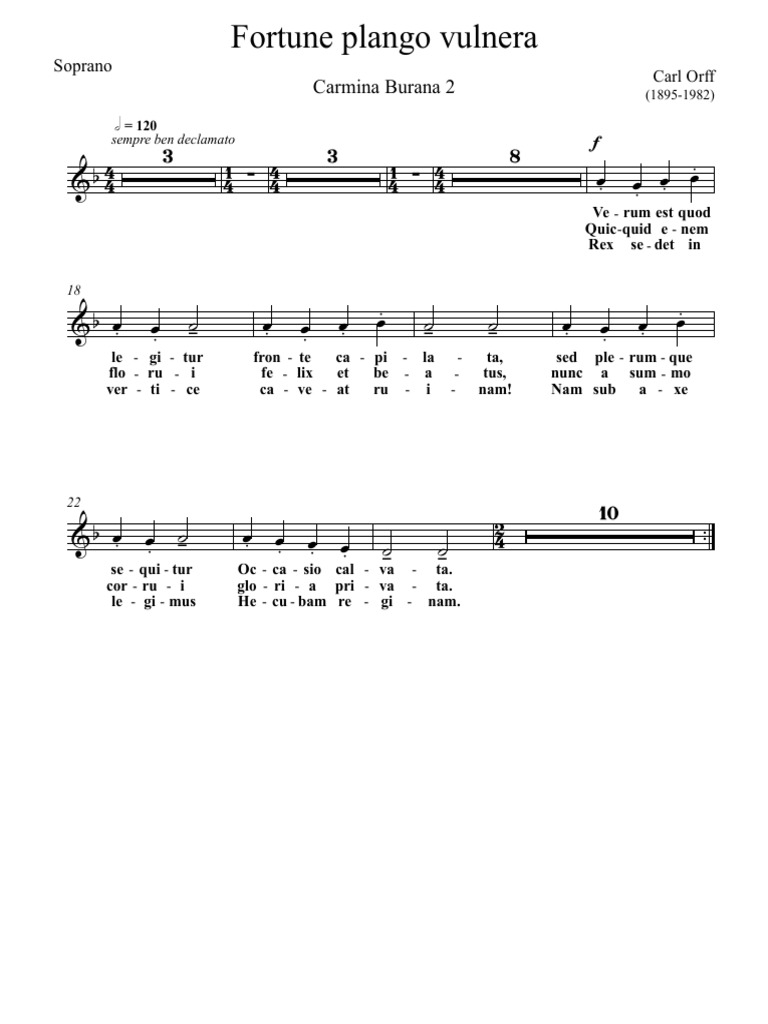 Fortune - Plango - Vulnera Mitad2 - Soprano | PDF