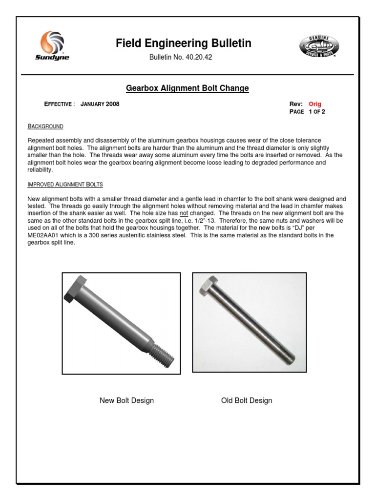 Gearbox Alignment Bolt Change 40-20-42 Sundyne Field Engineering ...