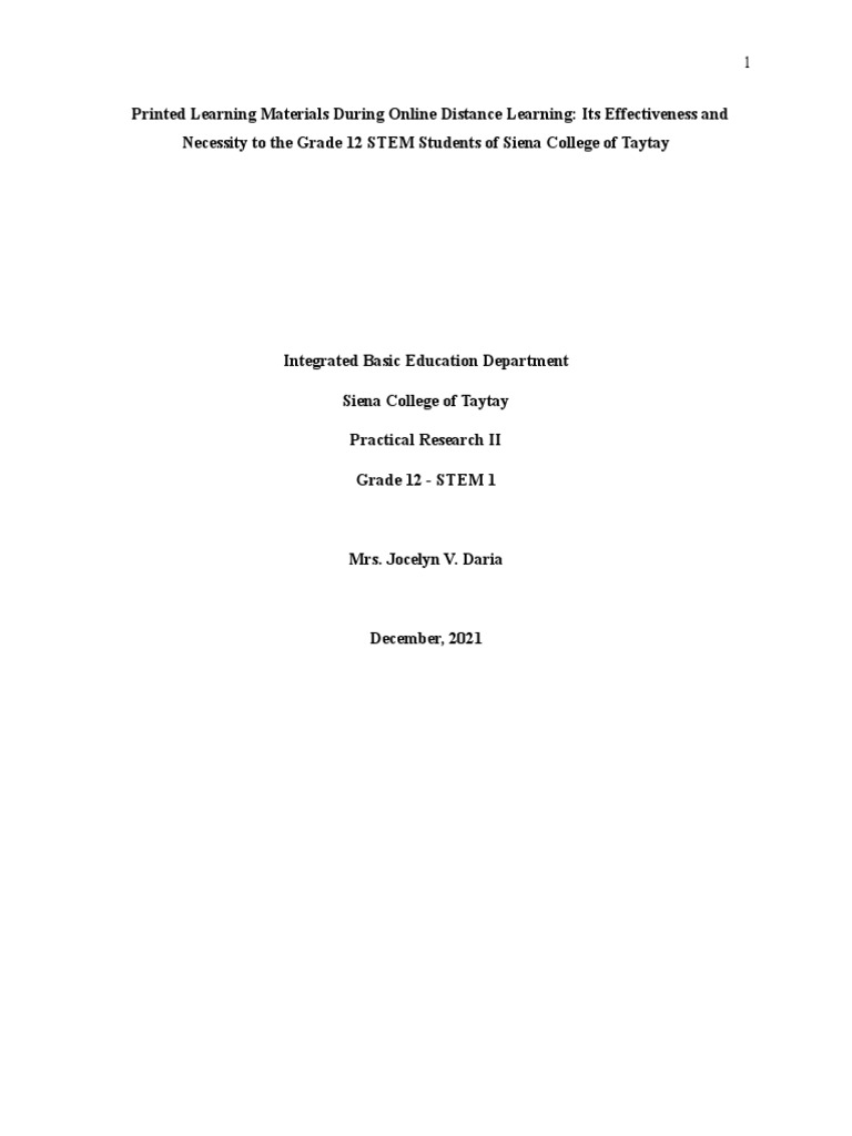 2021 Stem1 GRP1 | PDF | Wellness