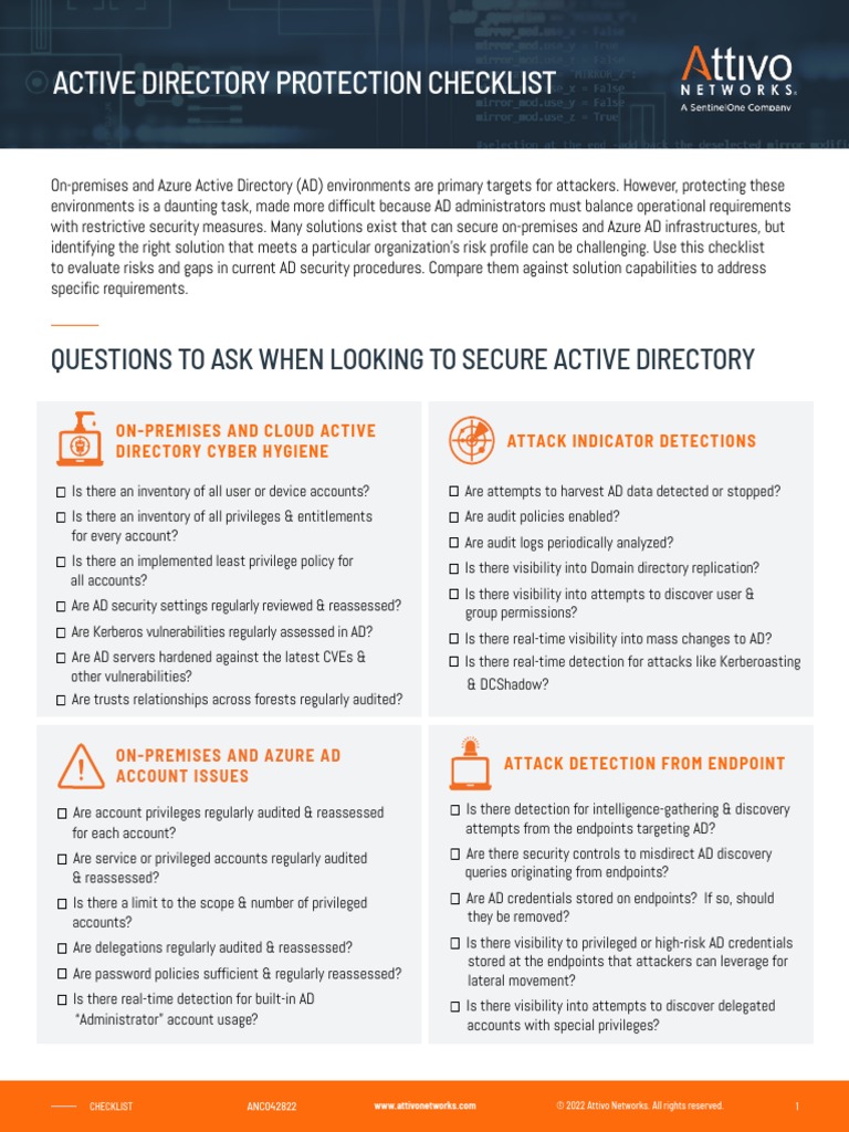 AD Protection Checklist | PDF | Computers