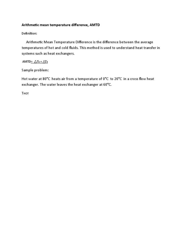 Arithmetic Mean Temperature Difference | PDF