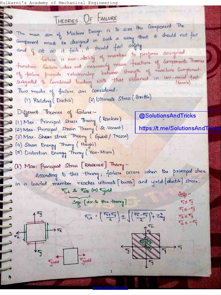 Machine Design - Kulkarni Sir Classroom Notes | PDF | Engineering ...