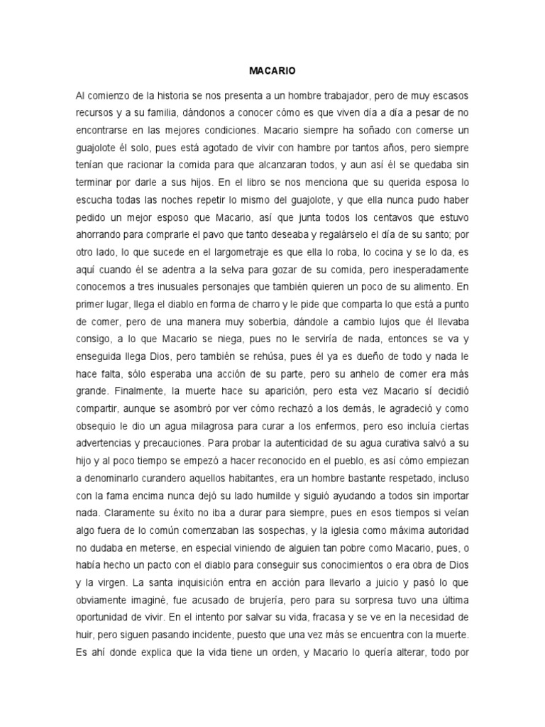 MACARIO | PDF | Muerte