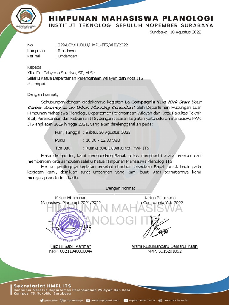 Surat Undangan LCY 2022 Pak Cahyono | PDF | Seni
