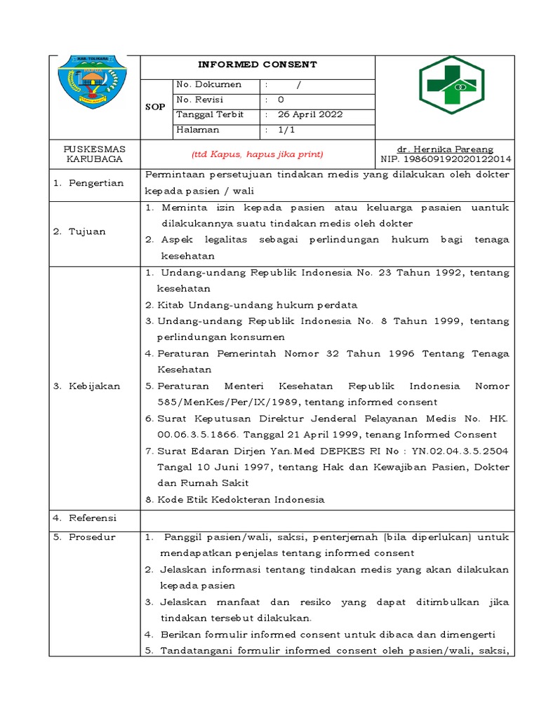 SOP Informed Consent | PDF