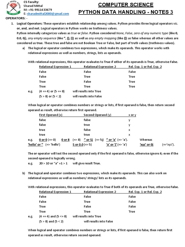 Python Data Handling Notes 3 Pdf 