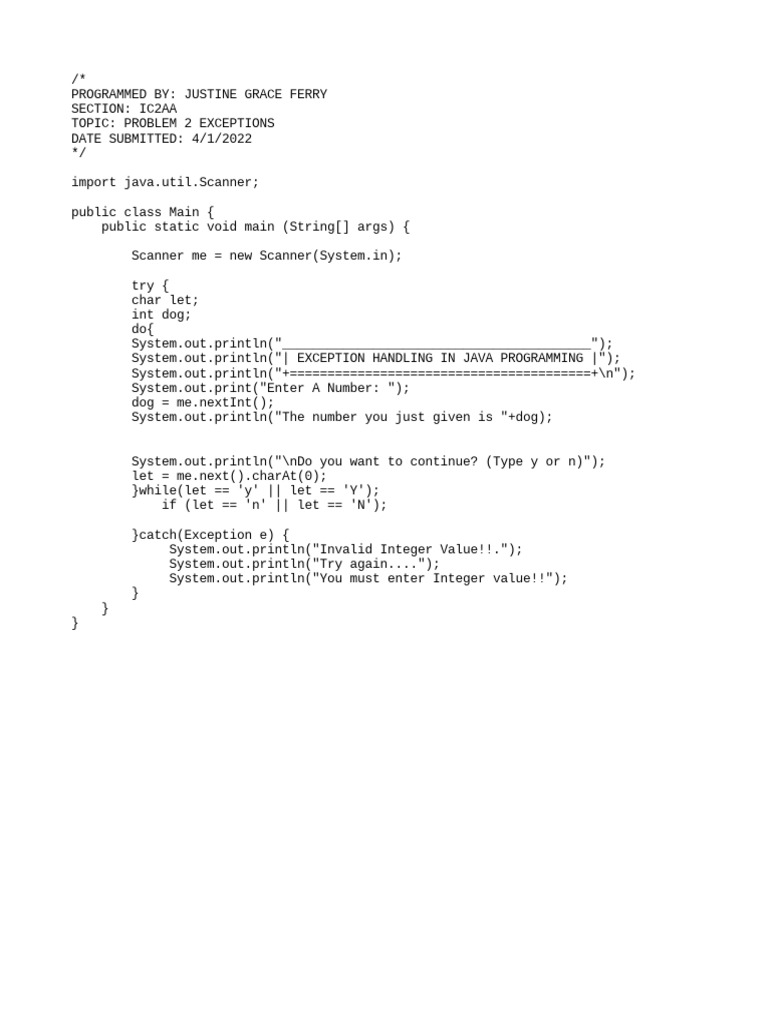 Solution2 Exceptions Ferry | PDF