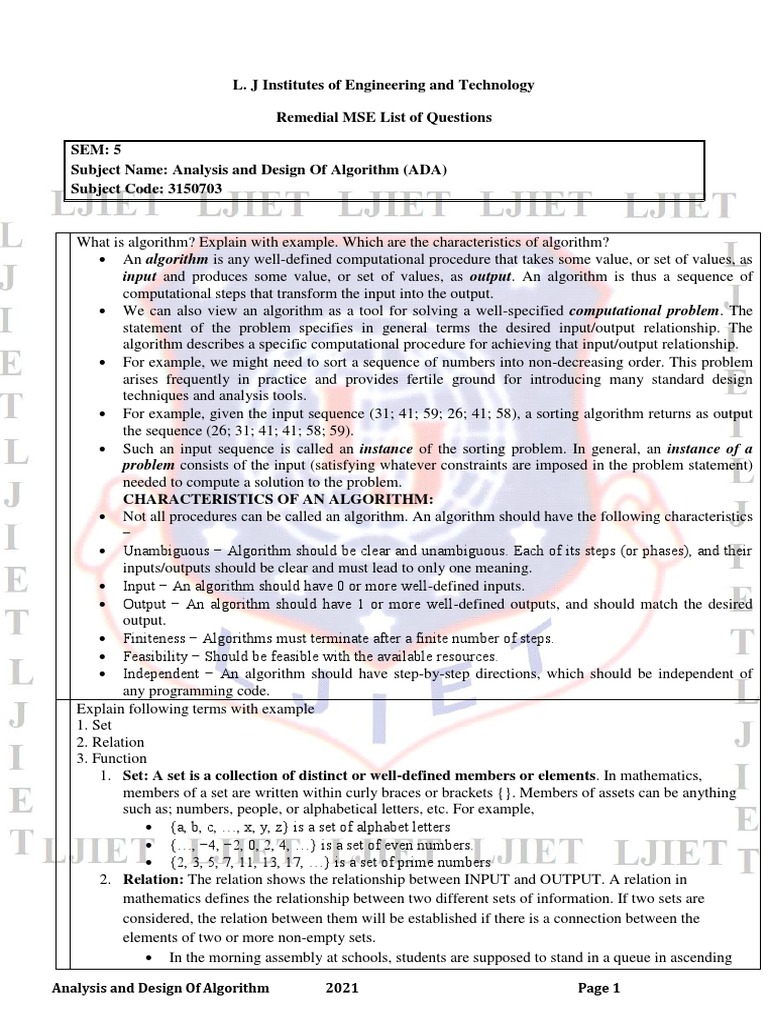 Algorithm Design & Analysis Guide | PDF | Dynamic Programming ...