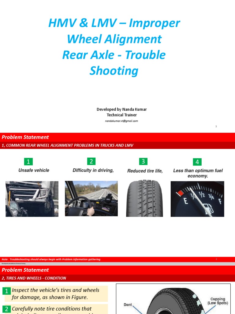 HMV & LMV Improper Wheel Allignment Rear Axle | PDF | Tire | Axle