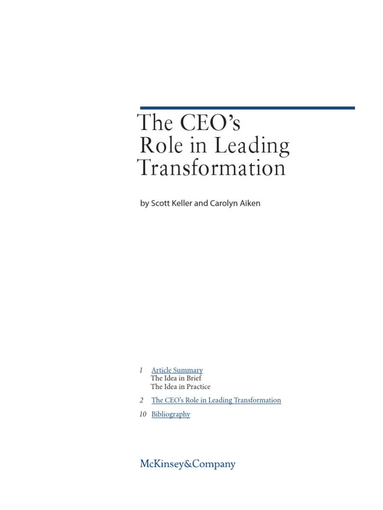 The CEOs Role in Leading Transformation | PDF | Chief Executive Officer ...