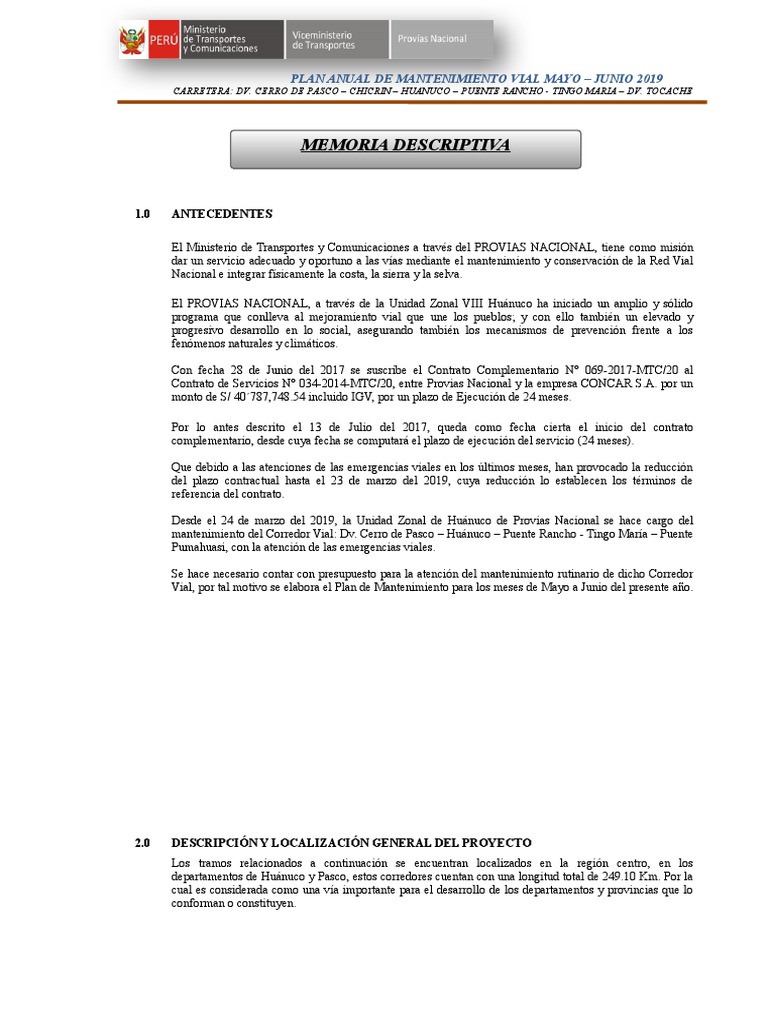Memoria Descriptiva | PDF | Negocios | Ciencia y matemáticas