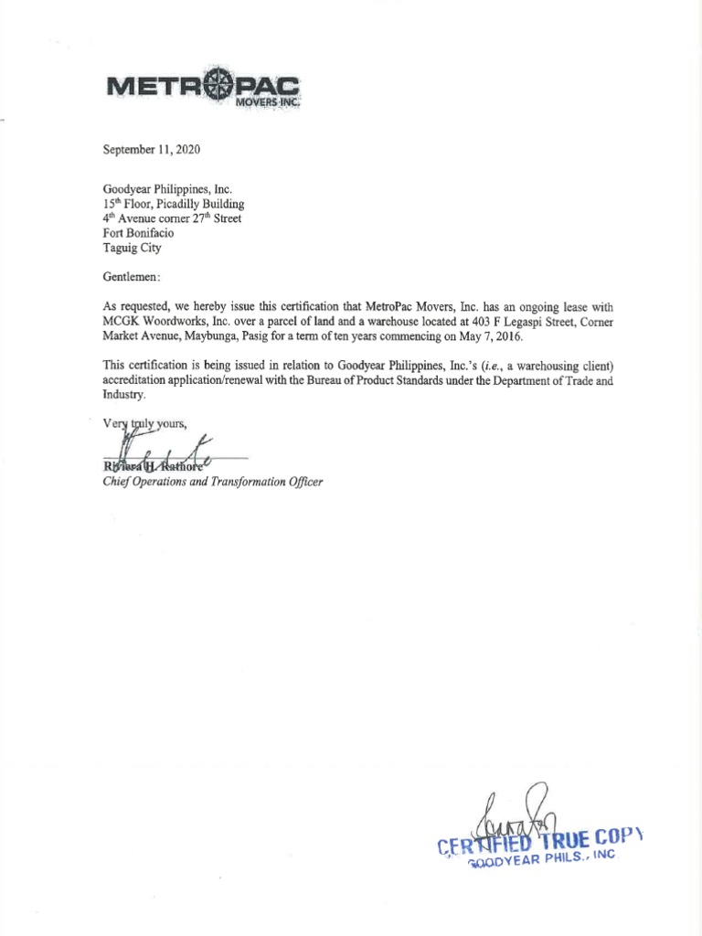 Proof of Ownership or Contract of Warehouse - GY | PDF