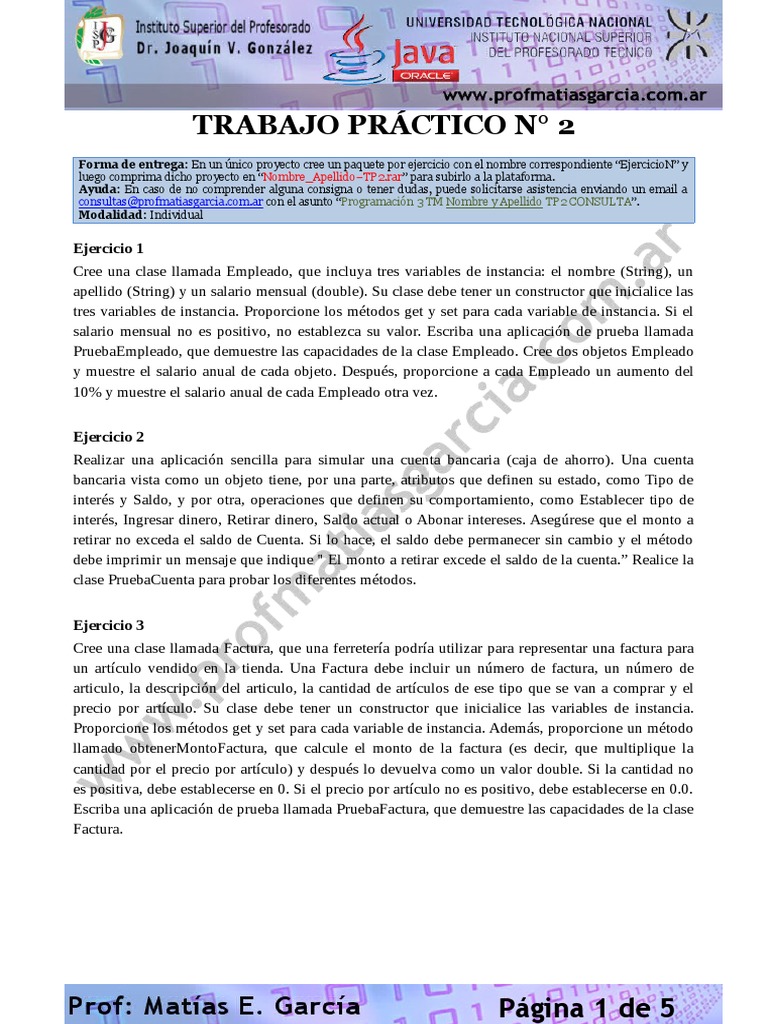JAVA Clase 2 Ejercicios | PDF | Número racional | Objeto (informática)