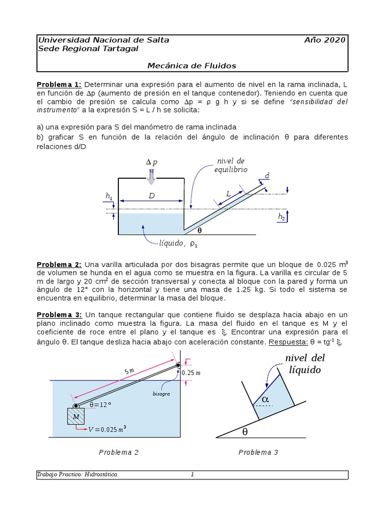 2020 TP Hidrostatica | PDF | Fuerza | Presión