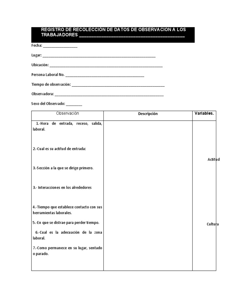 Ficha de Observación. | PDF