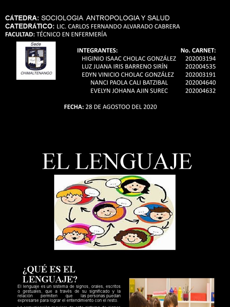 Qué Es El Lenguaje Diapositiva | PDF | Comunicación | Habla