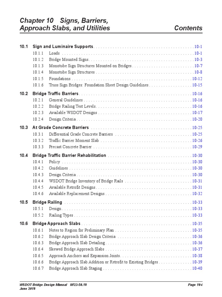 WSDOT Bridge Design: Signs & Barriers | PDF | Geotechnical Engineering ...