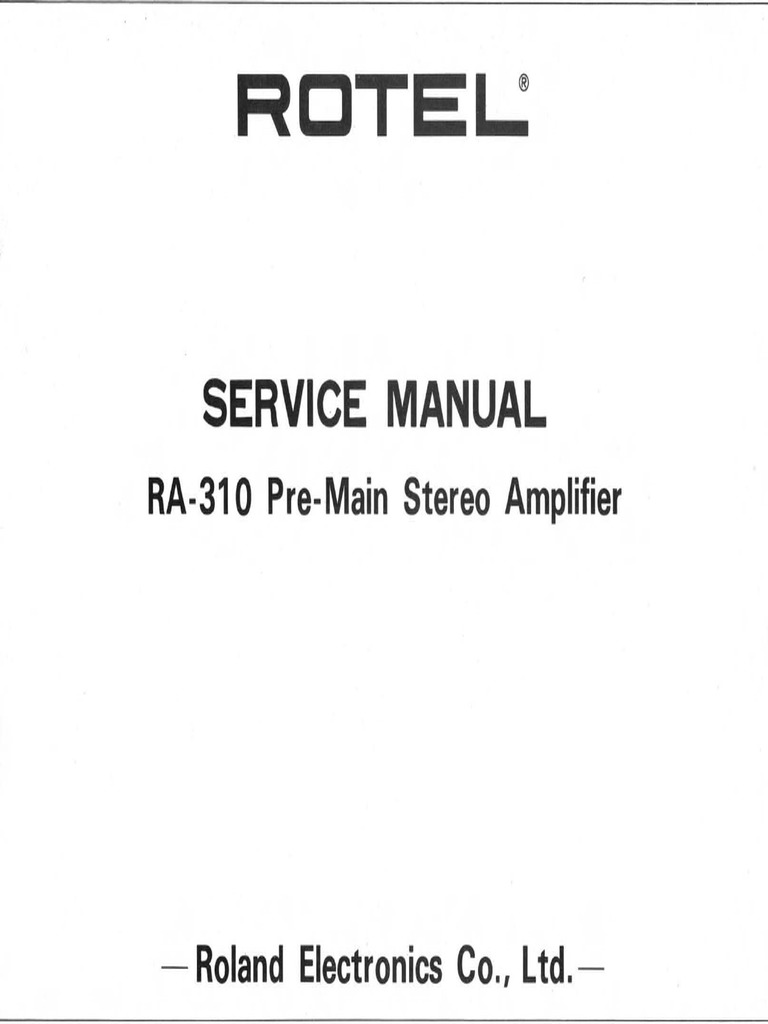 Rotel RA 310 Service Manual | PDF