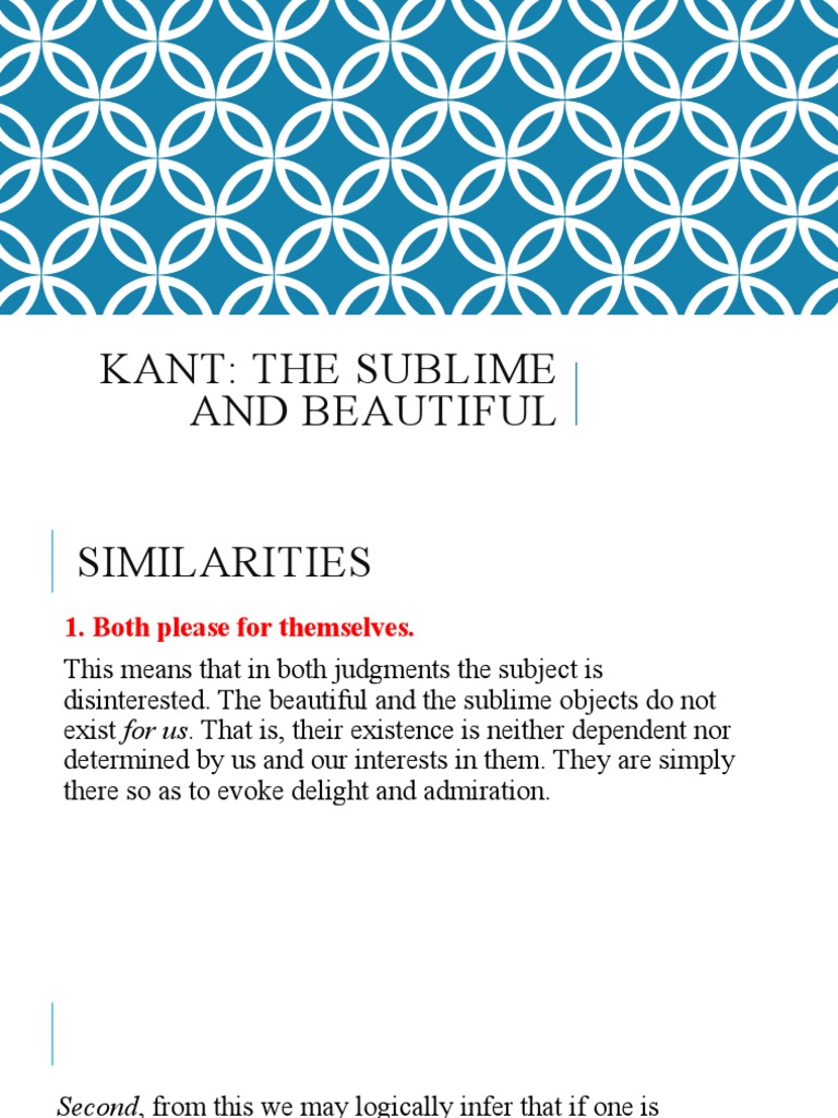 KANT-Beautiful and The Sublime | PDF | Reason | Immanuel Kant
