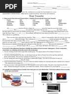 Conduction Convection or Radiation Worksheet | PDF | Heat Transfer | Heat