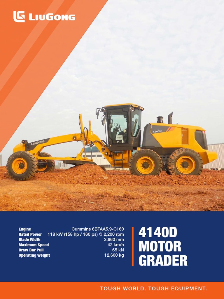 4140D Motor Grader: Tough World. Tough Equipment | PDF | Horsepower ...