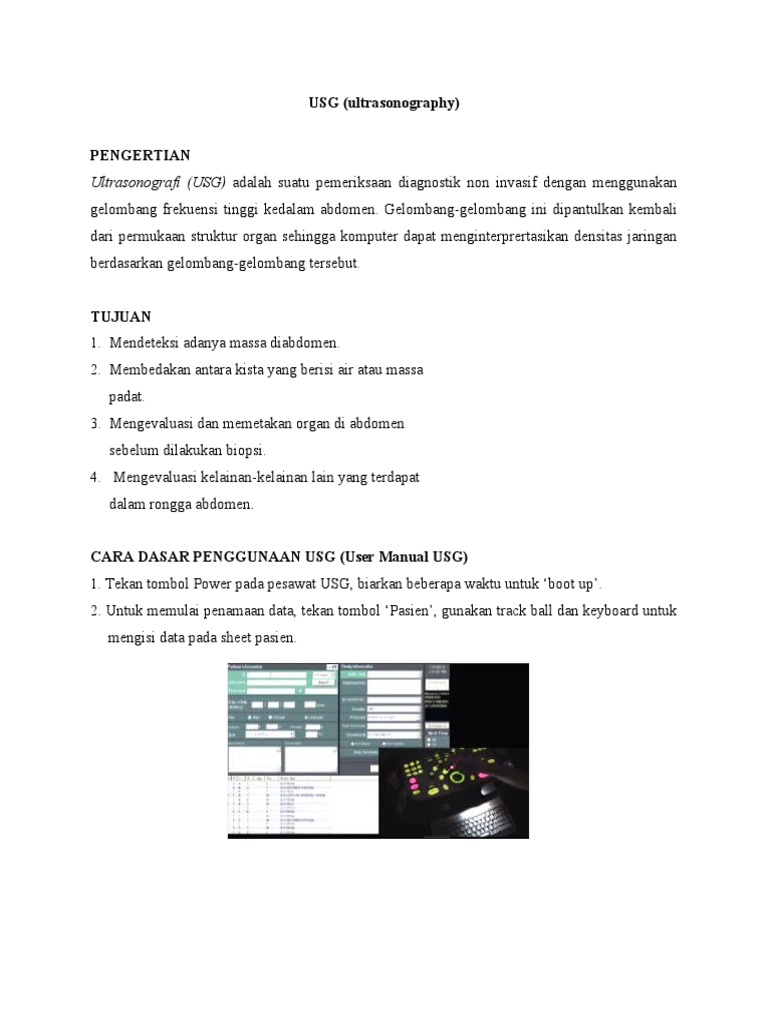 Cara Dasar Penggunaan USG | PDF